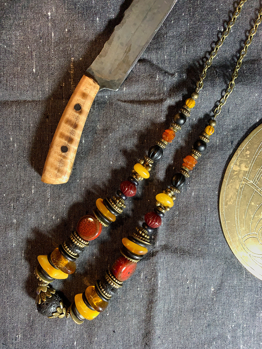 red amber chain necklace – Mydwynter Studios